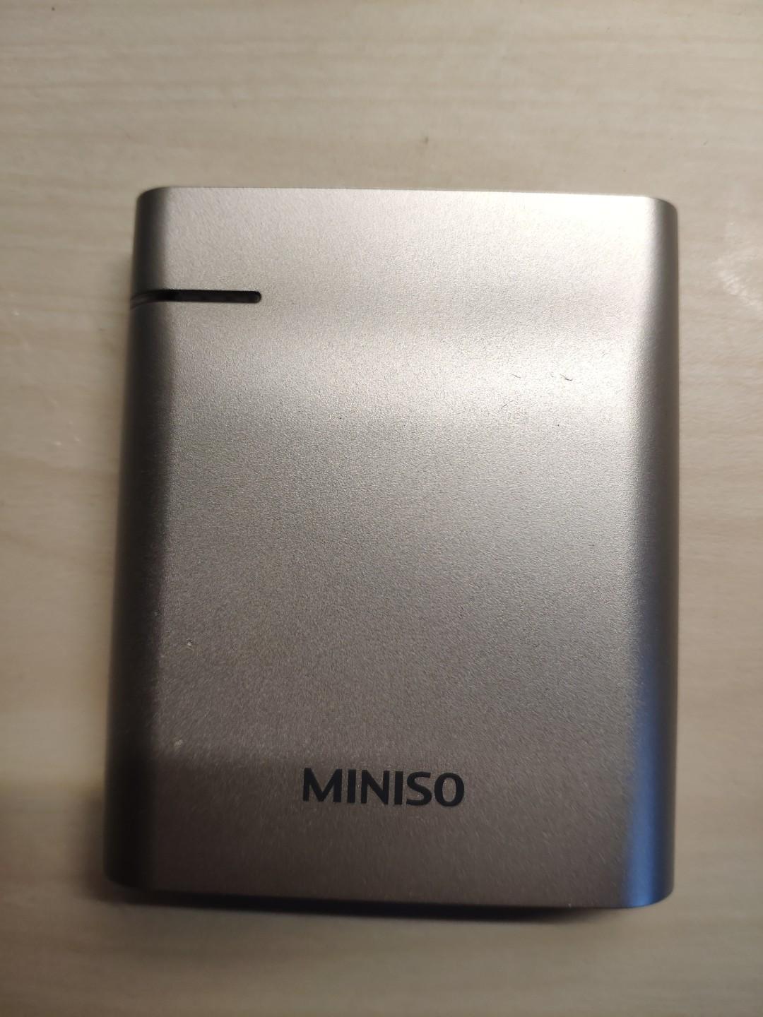 Miniso 10000mAh power bank spare battery 充電器, 手提電話, 電話及其他裝置配件, 電池及充電器 ...