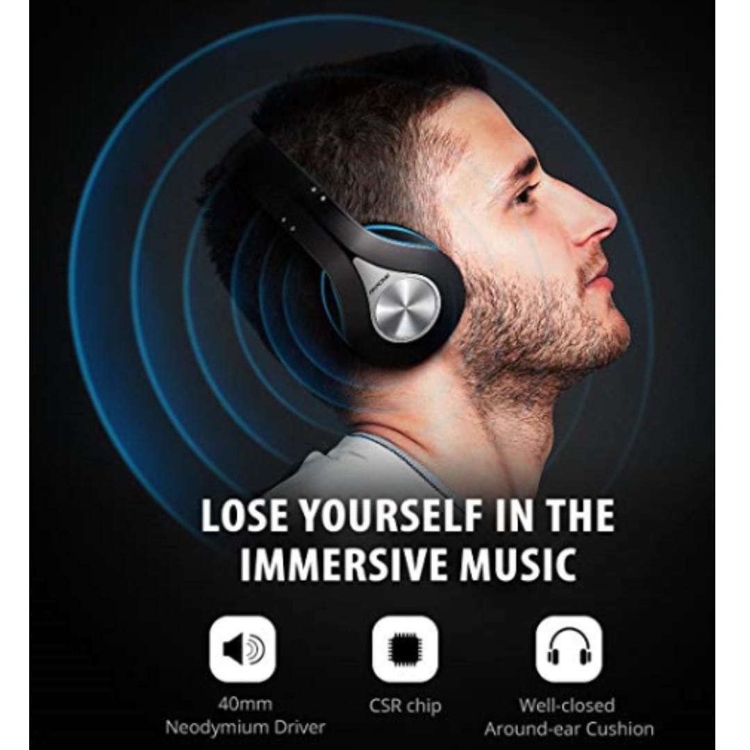 P15 Mpow Bluetooth Headphones Over Ear Headphones, Foldable Stereo ...