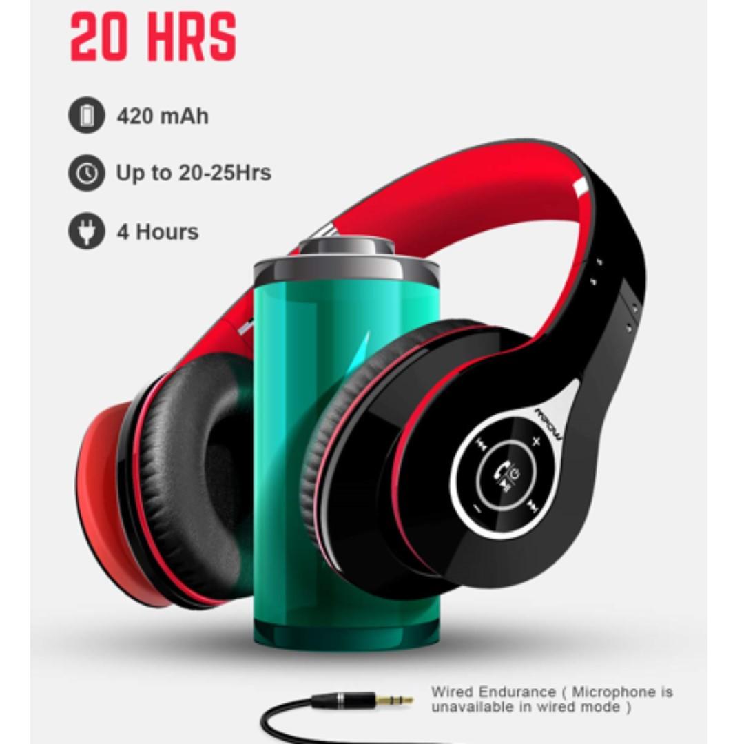 P15 Mpow Bluetooth Headphones Over Ear Headphones, Foldable Stereo ...