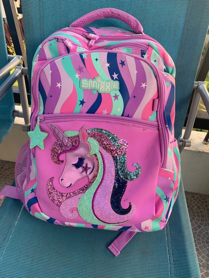 Smiggle unicorn backpack, Babies & Kids, Going Out, Diaper Bags ...