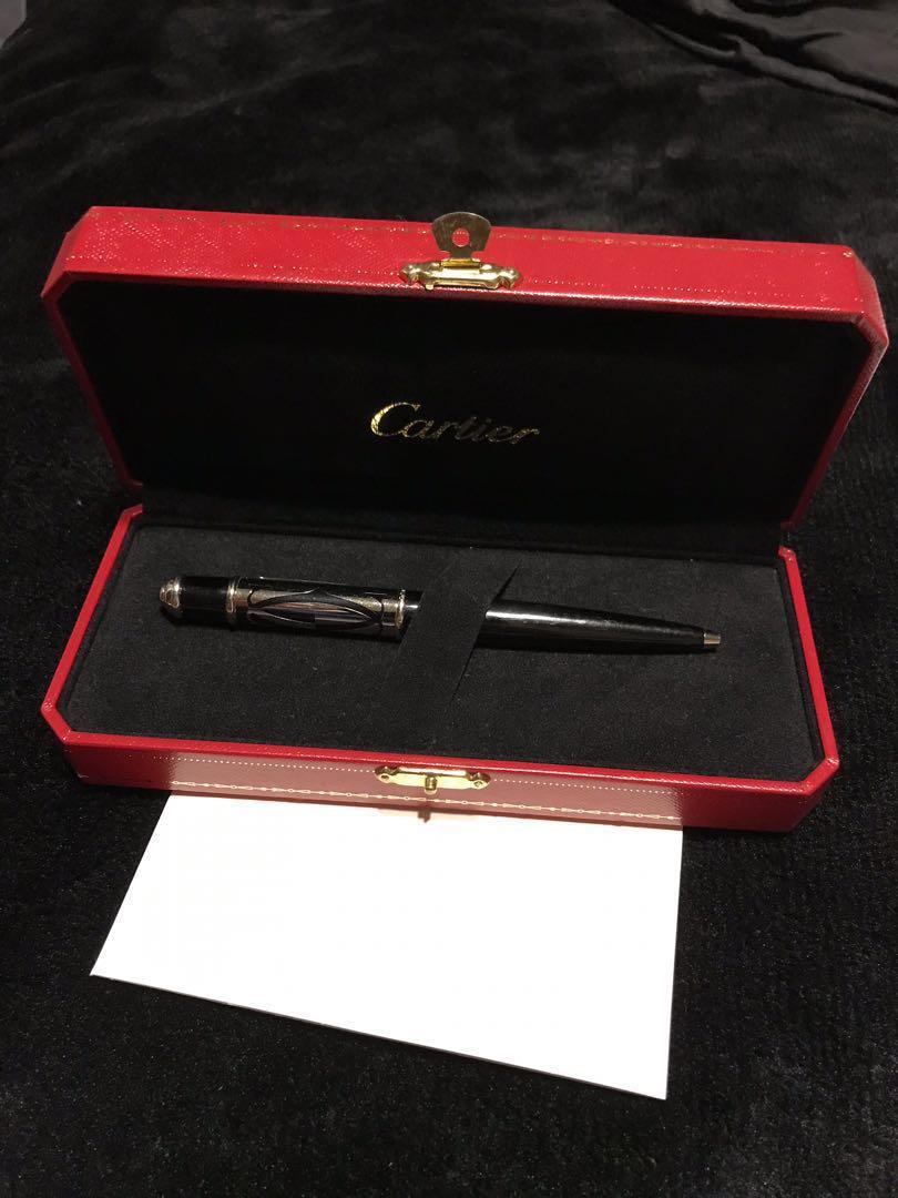 Authentic Cartier ballpoint pen (Blue sapphire stone), Hobbies & Toys ...
