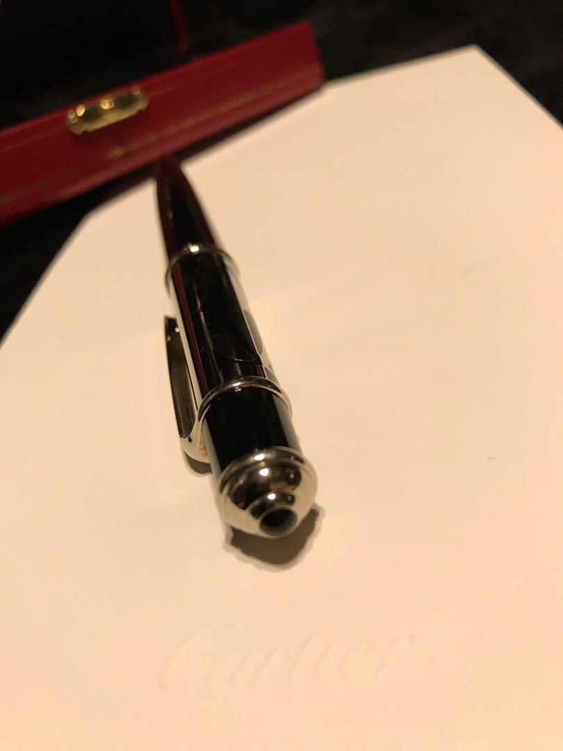 Authentic Cartier ballpoint pen (Blue sapphire stone), Hobbies & Toys ...