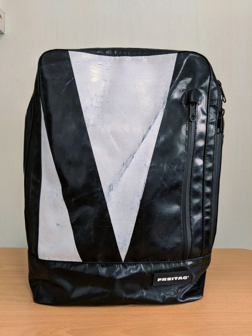 Black White Freitag Hazzard Backpack, Men's Fashion, Bags, Backpacks on ...