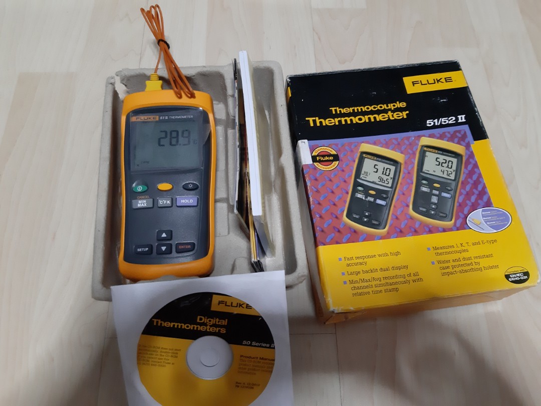 Fluke 51-2 single input thermometer, Health & Nutrition, Thermometers ...