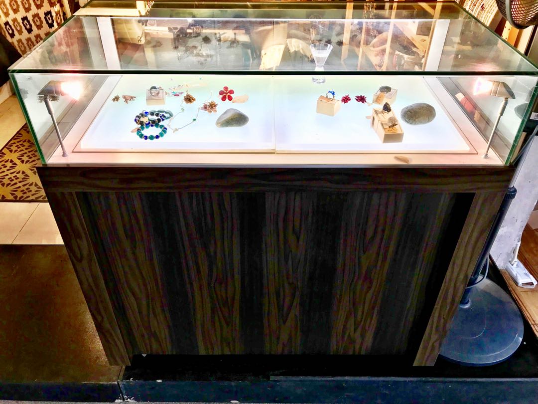 Glass display cabinet (moveable with rollers), Furniture & Home Living ...