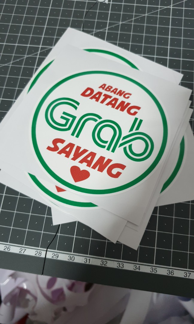 Abang datang Sayang Grab car decal, Car Accessories, Accessories on ...
