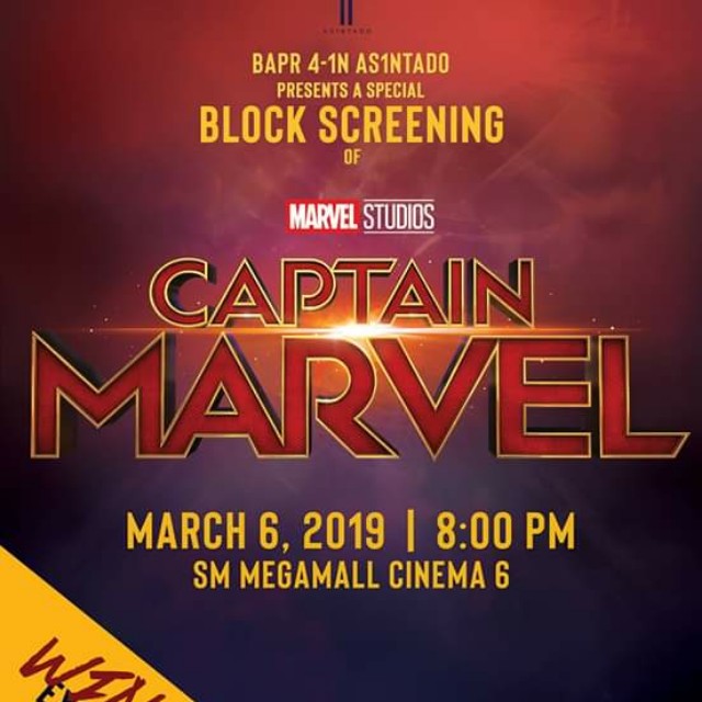 Captain Marvel Block Screening Ticket w/ Free Snackd on Carousell