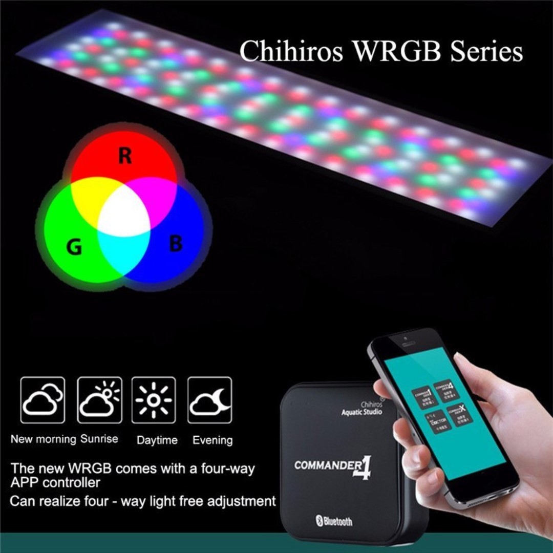 Chihiros WRGB LED Light with Commander 4 Bluetooth Controller, Pet ...
