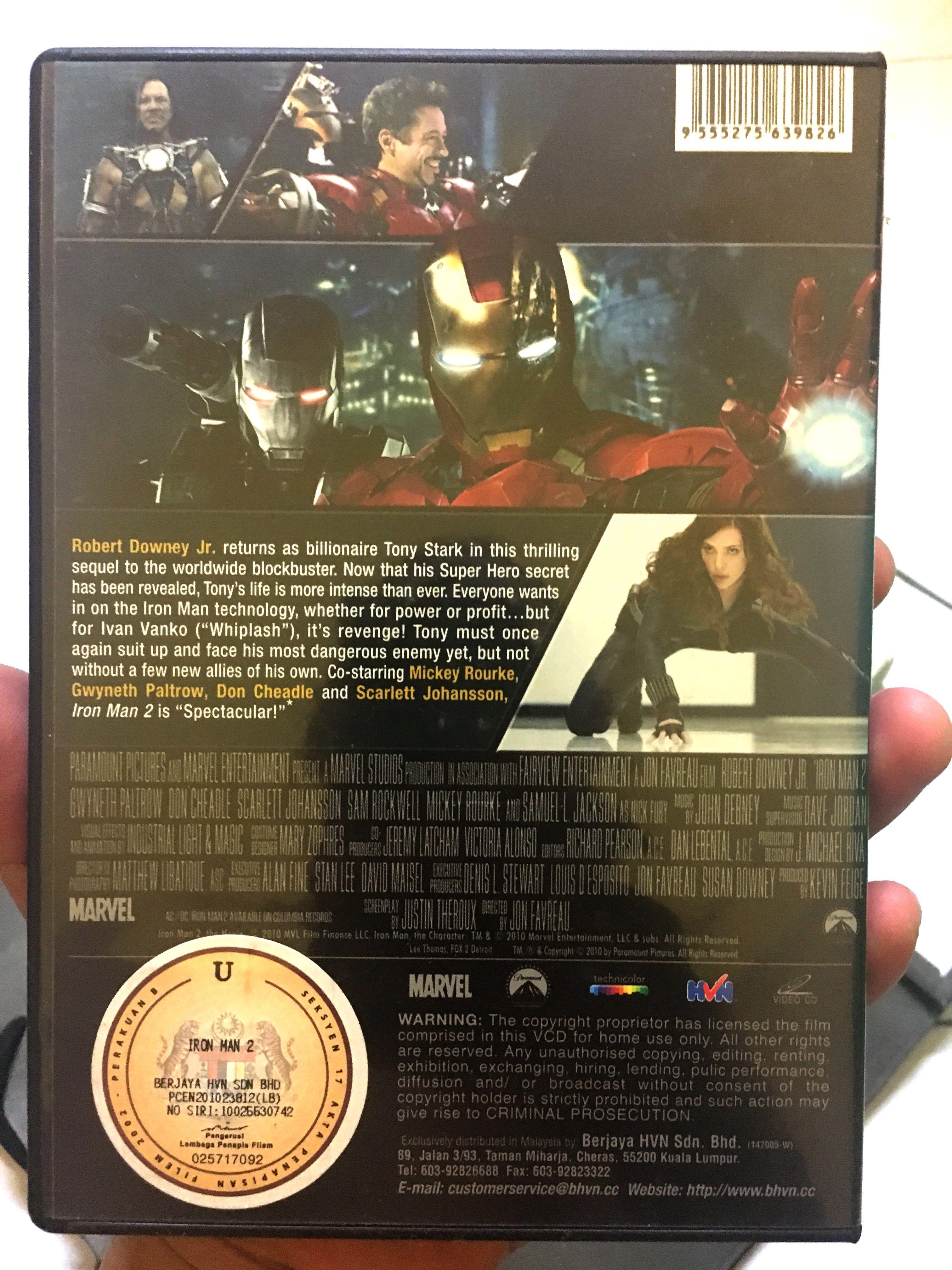 Iron Man 2 (VCD), Hobbies & Toys, Music & Media, CDs & DVDs on Carousell