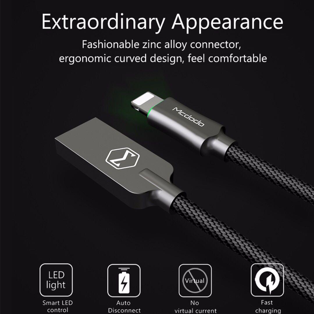 MCDODO Lightning Auto Disconnect Data Cable Knight USB, Mobile Phones ...