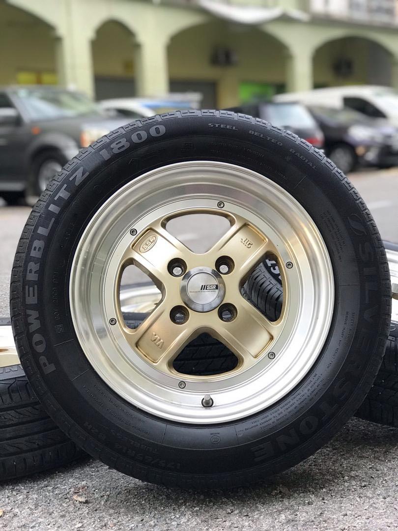 ssr mk2 14 inch sports rim axia tyre 70%, Auto Accessories on Carousell