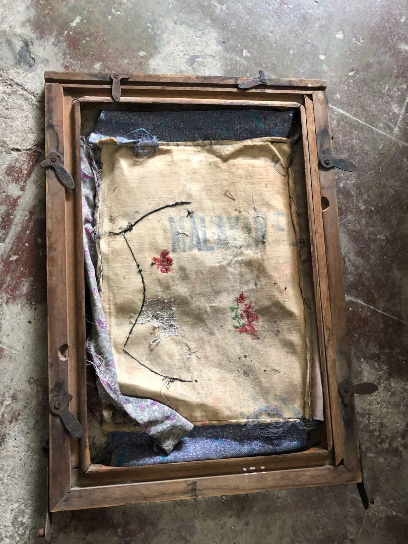 Antique peranakan baba nyonya straits Chinese sewing frame for beaded ...