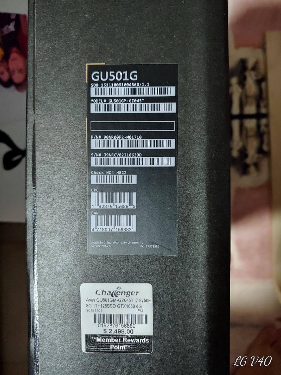 Asus ROG GU501G intel 8th gens, Computers & Tech, Laptops & Notebooks ...