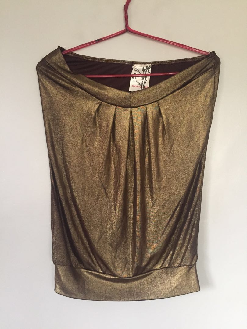 Gold Tube Top, Women's Fashion, Tops, Others Tops on Carousell