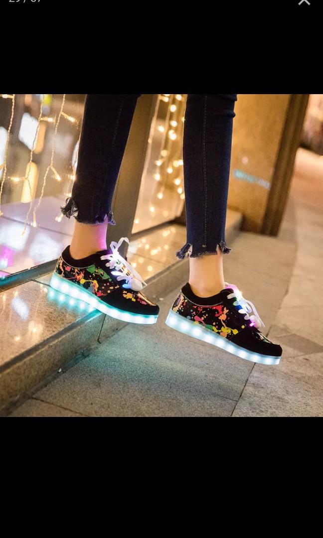 LED flashing Lights Women Ladies Blinking Shoes, Women's Fashion ...