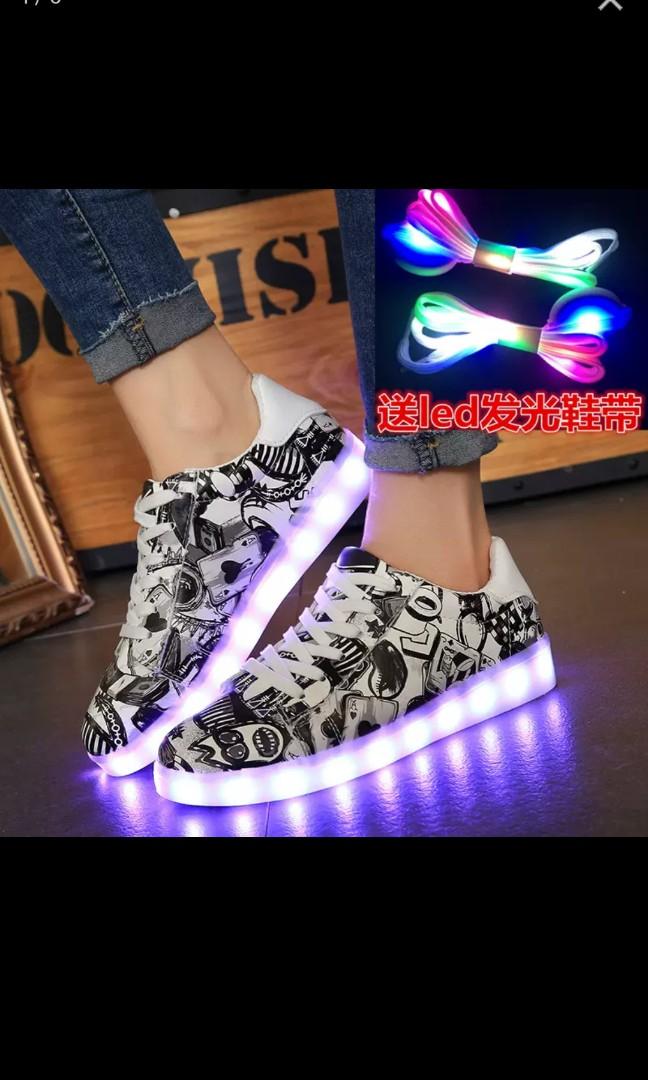 LED flashing Lights Women Ladies Blinking Shoes, Women's Fashion ...