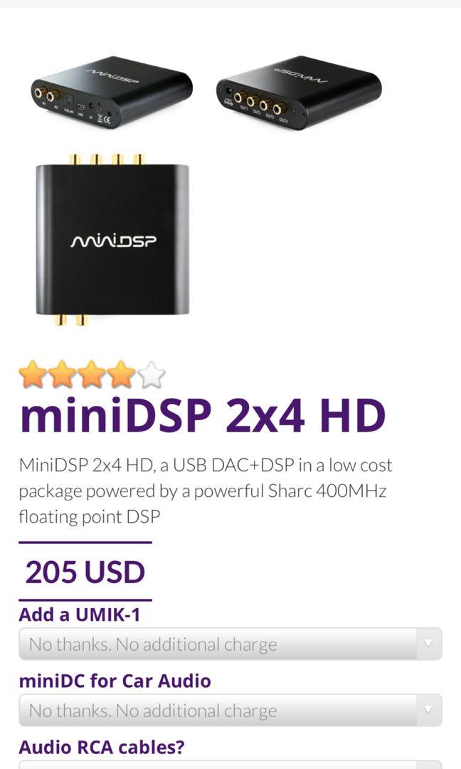 Minidsp 2x4HD Digital Signal Processor DSP for 2-way active setup, Car ...