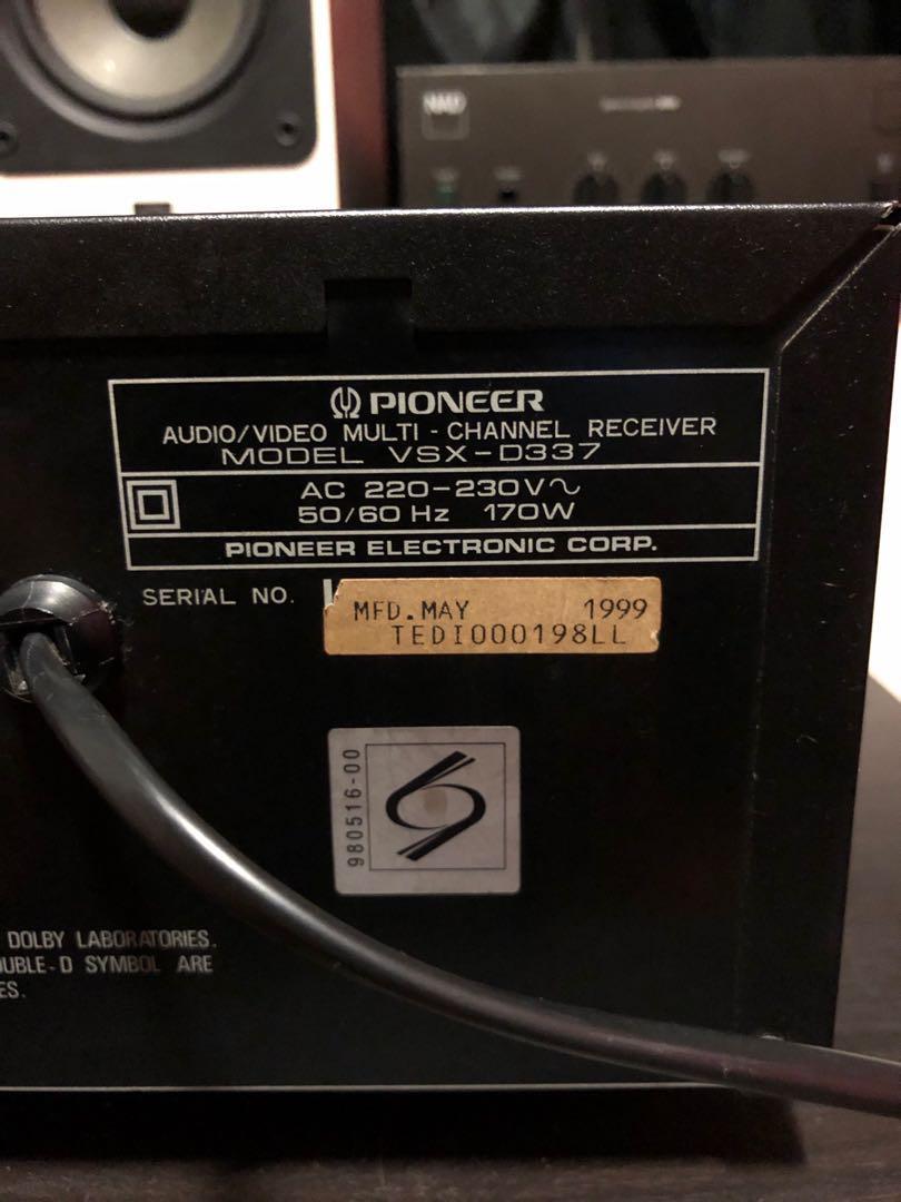 Pioneer Audio/Video Multi-Channel Receiver VSX-D337, Audio, Other Audio Equipment on Carousell