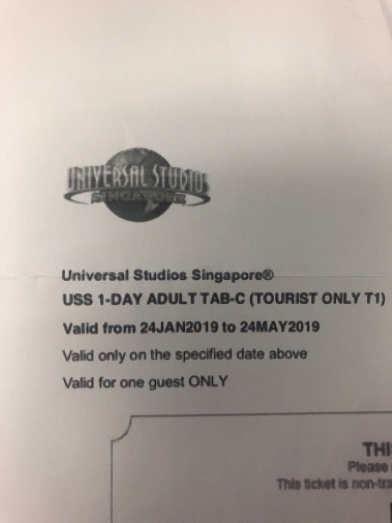 Universal studios Singapore (USS) E-ticket, Tickets & Vouchers, Local ...