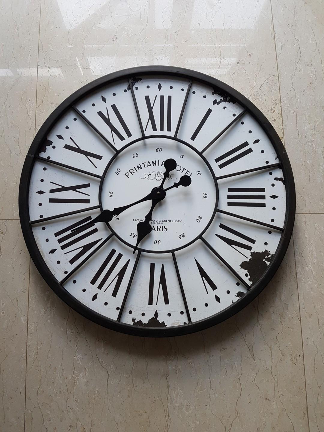 Vintage style wall clock, Furniture & Home Living, Home Decor, Clocks ...