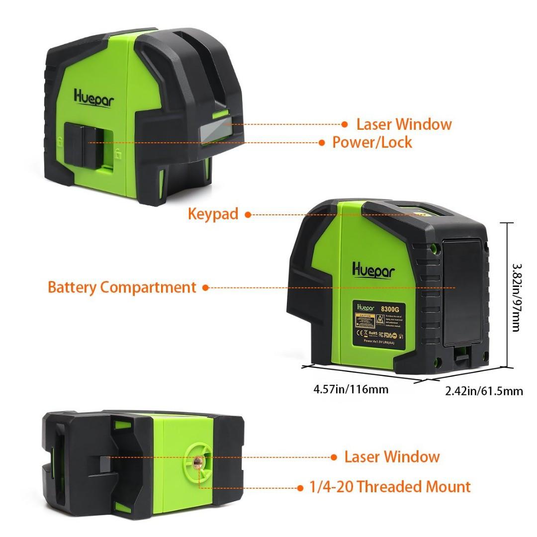 U1960 3-Point Self Leveling Alignment Laser Level, Huepar 8300G ...