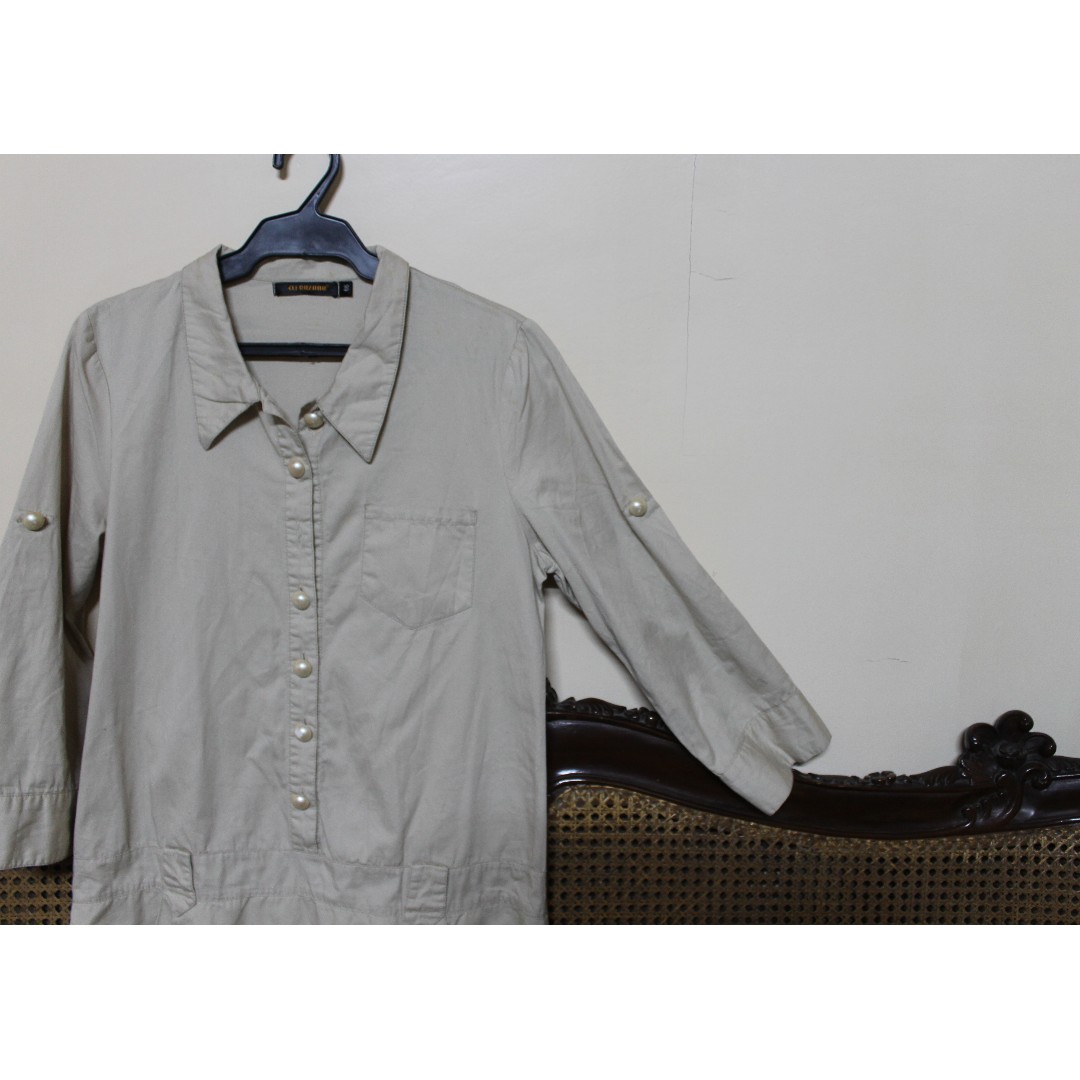 Beige Utility Styled Dress, Women's Fashion, Dresses & Sets, Dresses on ...