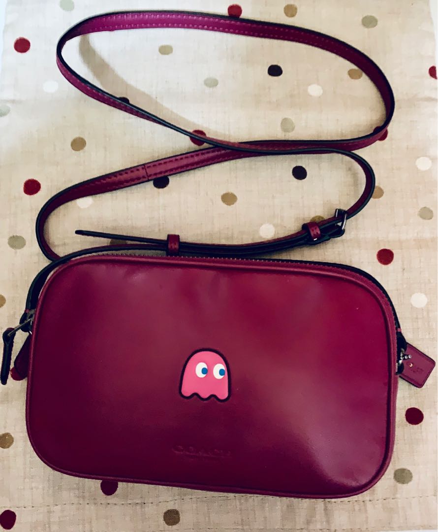 COACH Limited Edition X PACMAN Leather double zip crossbody, Luxury ...