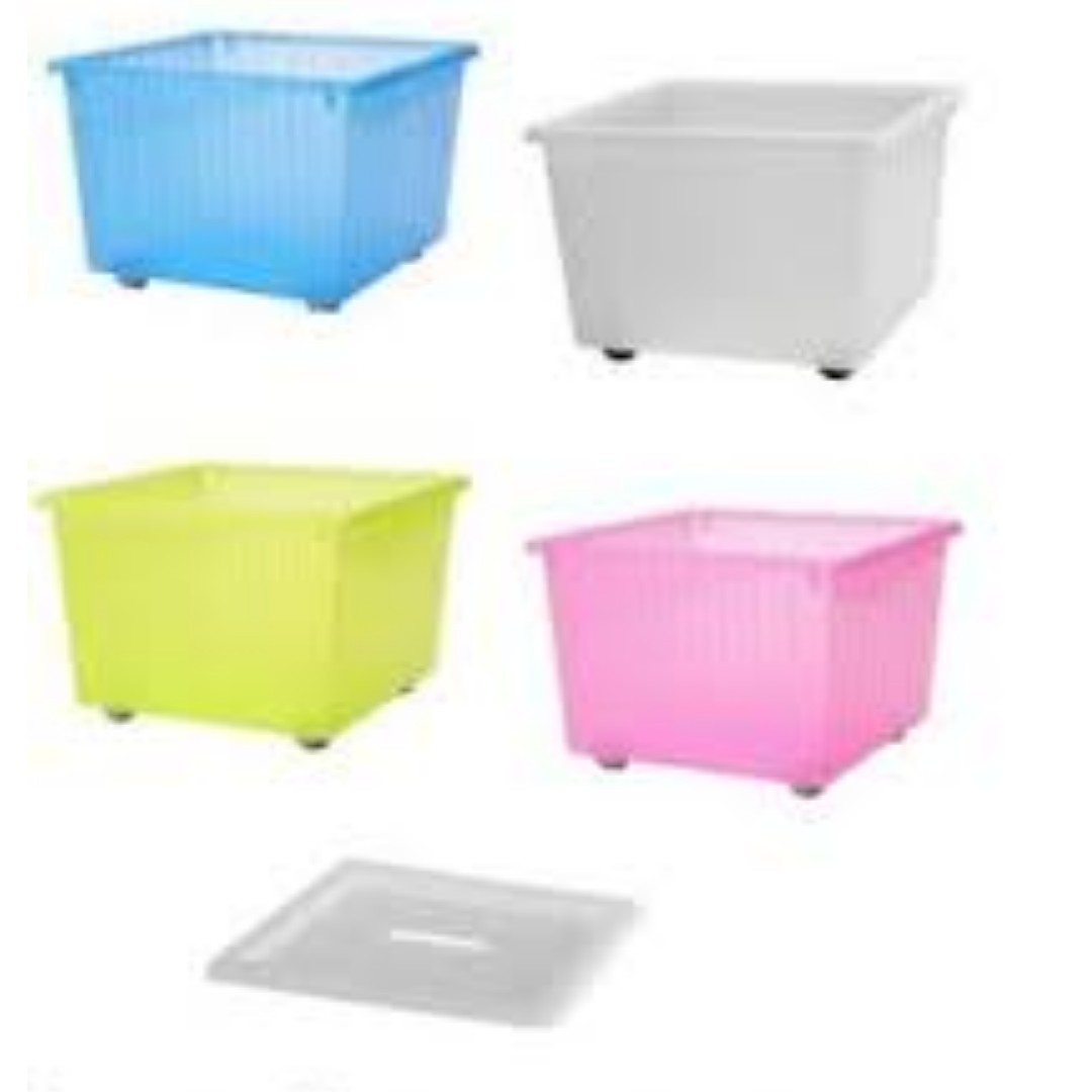 IKEA Vessla Storage Boxes With Wheels, Babies & Kids, Baby Nursery ...