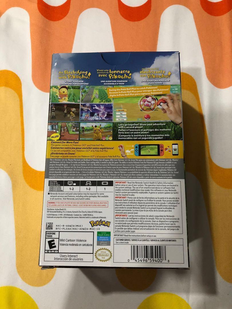 Pokémon let’s go Pikachu with Pokeball plus and box, Video Gaming ...