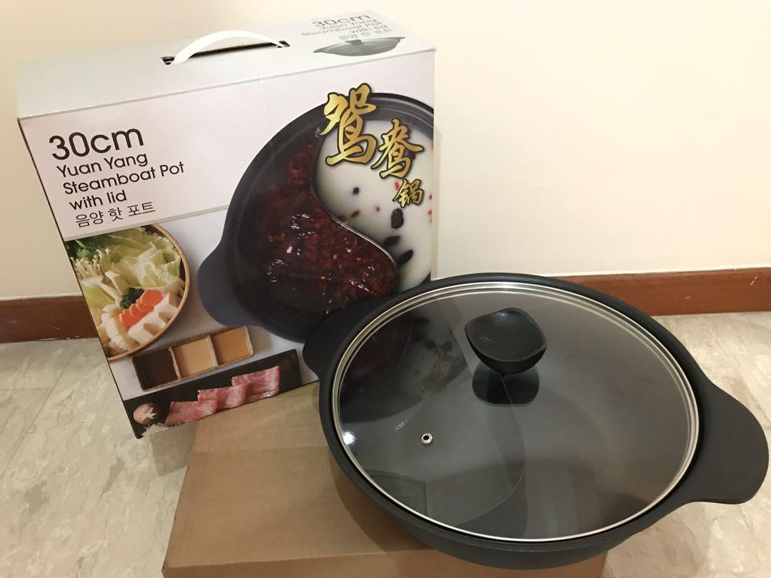 30cm Yuan Yang Steamboat Pot with Lid, TV & Home Appliances, Kitchen ...