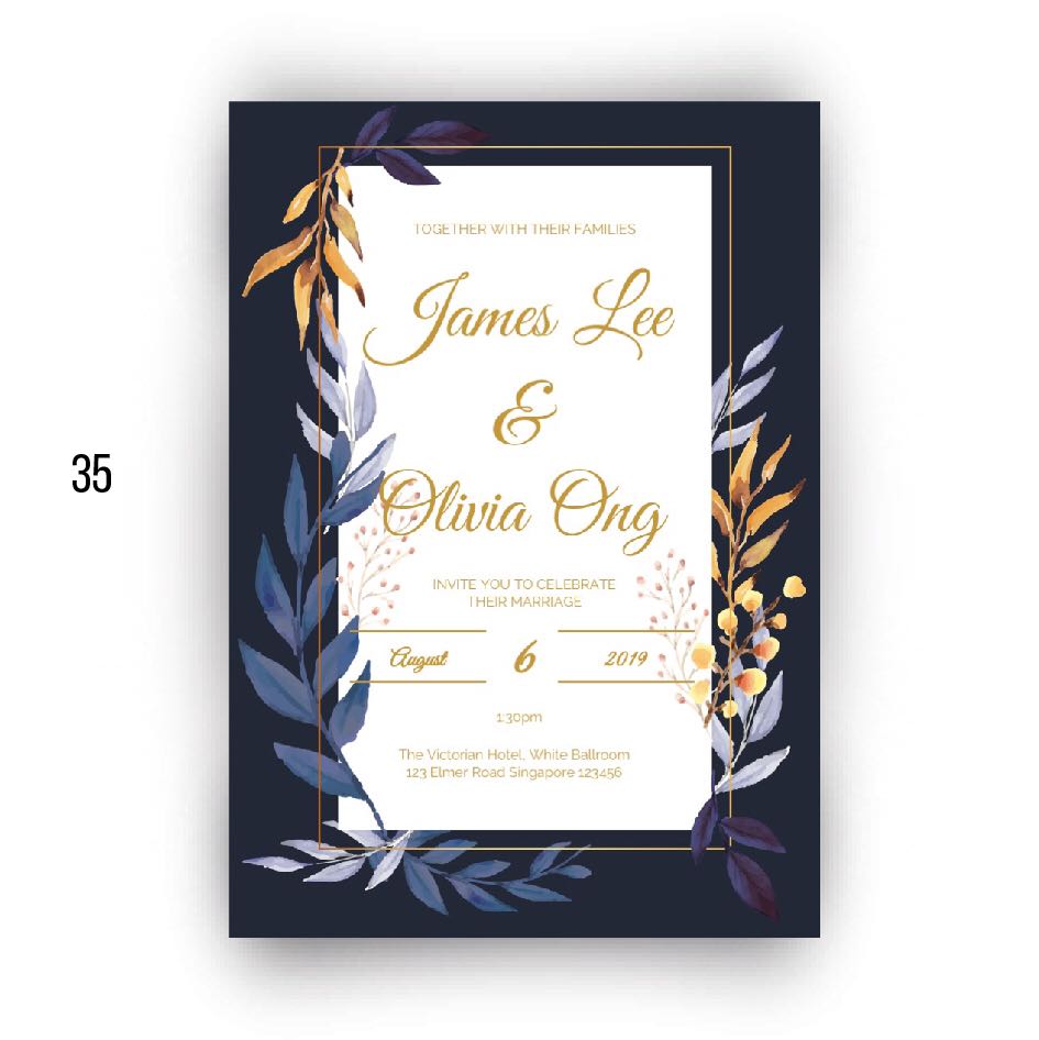 Beautiful Wedding Card Template (edit in PowerPoint), Hobbies & Toys ...