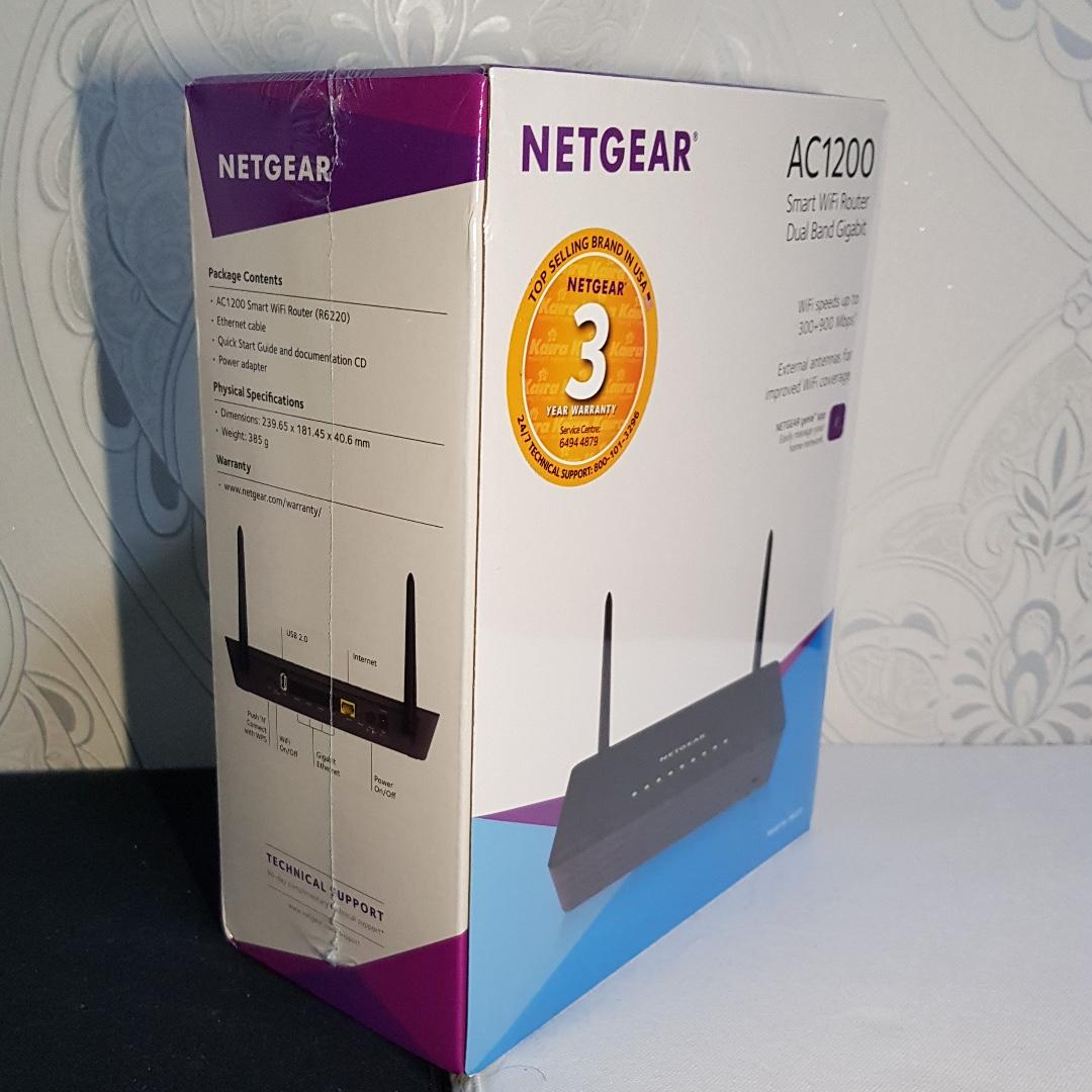 BNIB Netgear R6220 AC1200 WiFi Router, Computers & Tech, Parts ...
