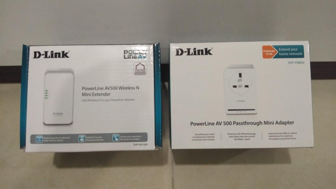 D-Link PowerLine AV500 Pass through Mini Adapter + AV500 Wireless N ...