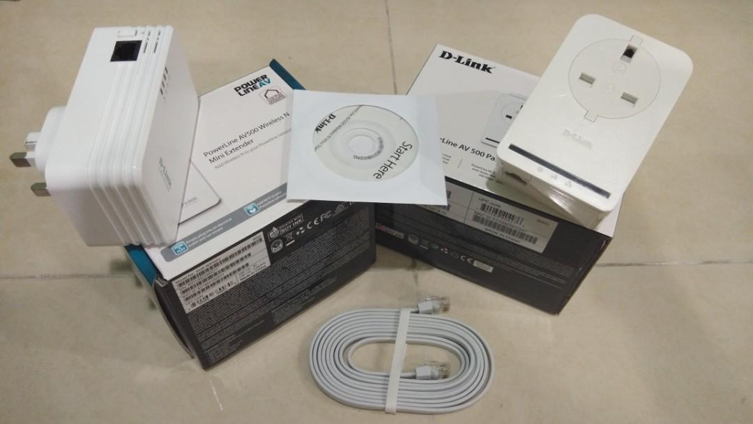 D-Link PowerLine AV500 Pass through Mini Adapter + AV500 Wireless N ...