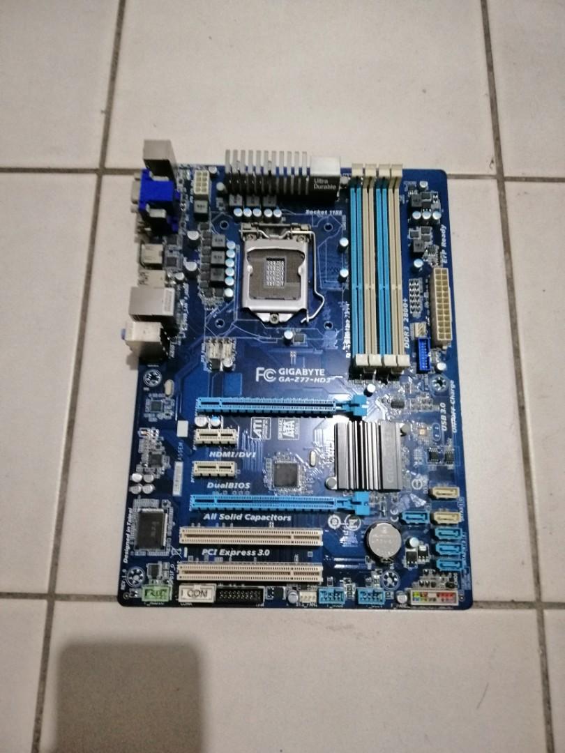 Gigabyte GA-Z77-HD3 LGA1155 ATX motherboard, Computers & Tech, Parts & Accessories, Networking ...