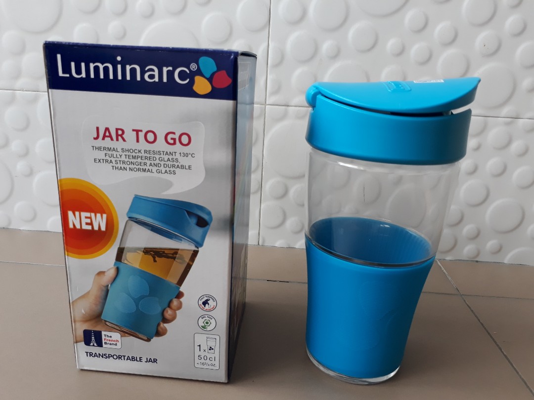 Luminarc Jar To Go / Transportable Jar 500ml (Blue Color), TV & Home ...