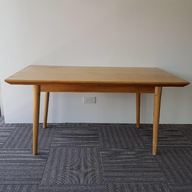 Mid Modern Solid Wood Table, Furniture & Home Living, Furniture, Tables ...
