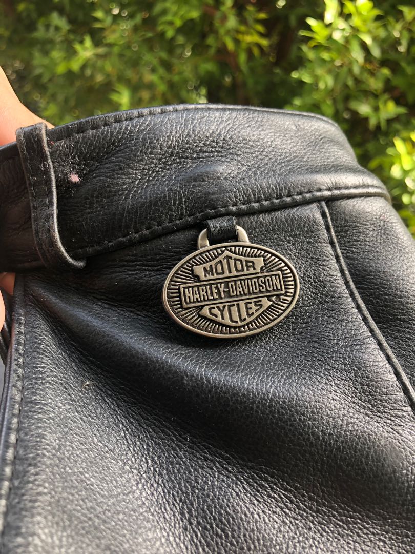 Original Harley Davidson Black Leather Riding Chaps, Men's Fashion ...
