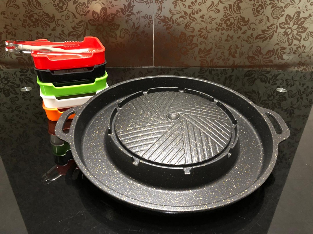 MOOKATA SET E :Thai mookata non stick hot pot grill plate set, Home ...