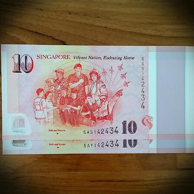 Very Rare! SG50 Commemorative Note - $10 IDENTICAL S/NO., Hobbies ...