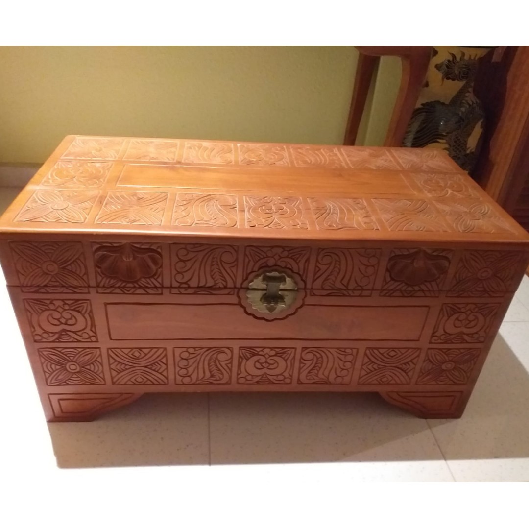 Vintage Indonesian Wooden Chest, Furniture & Home Living, Furniture ...