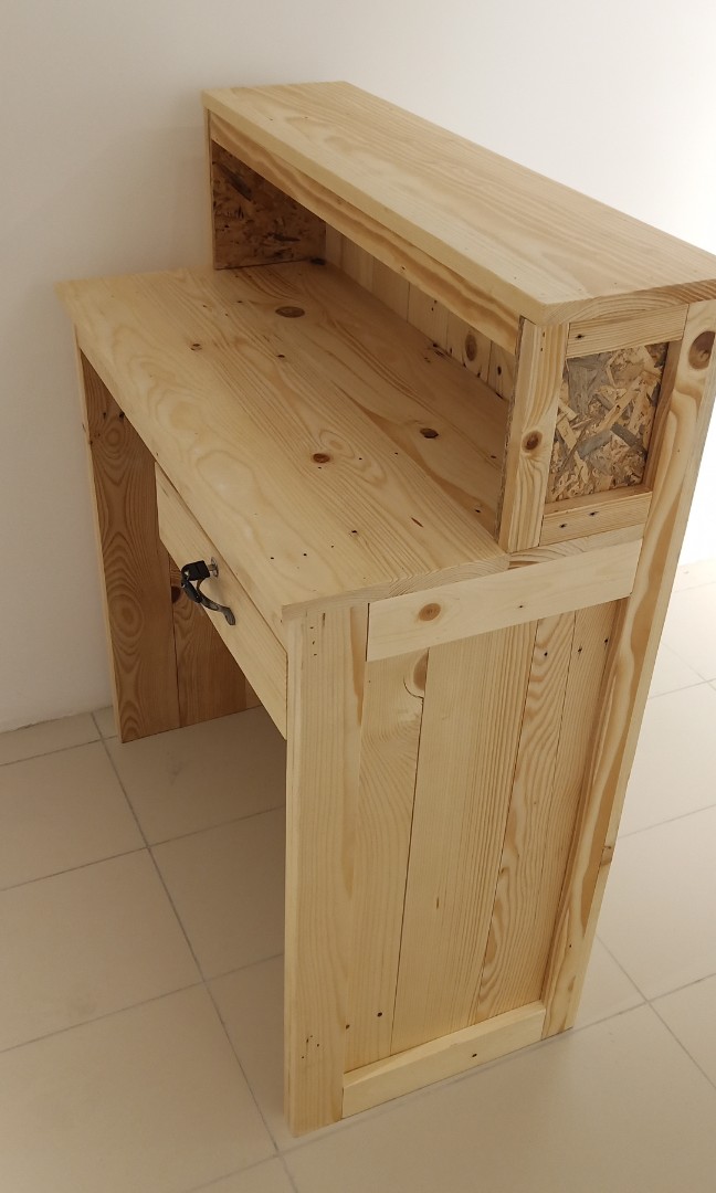 Cashier counter pine wood, Furniture & Home Living, Furniture, Shelves ...