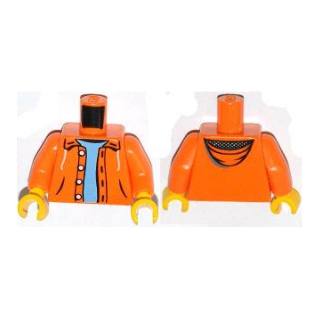 Lego Orange Jacket with Hood over Light Blue Sweater, Dark Tan Legs ...