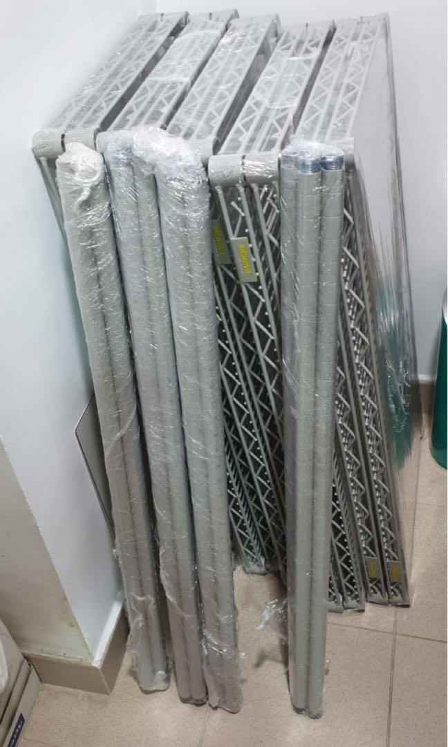 Menova Anti-Rust Metal Rack/ Shelves 90cm x 46cm x 182cm, Furniture ...