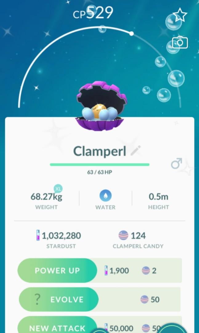 Pokemon go shiny clamperl + gorebyss set, Video Gaming, Gaming ...