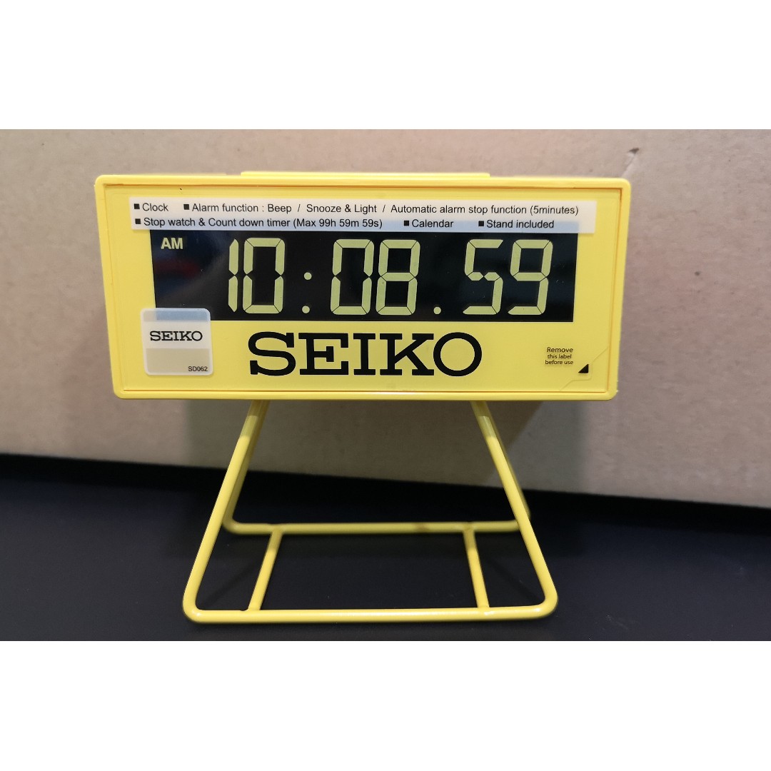 Seiko QHL062Y LCD Alarm Clock with countdown timer QHL062, Furniture ...