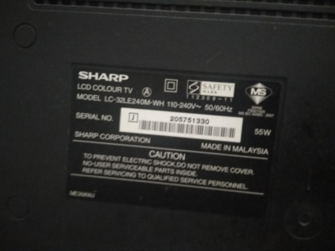 32" Sharp Aquos LCD Tv ( White ), TV & Home Appliances, TV ...