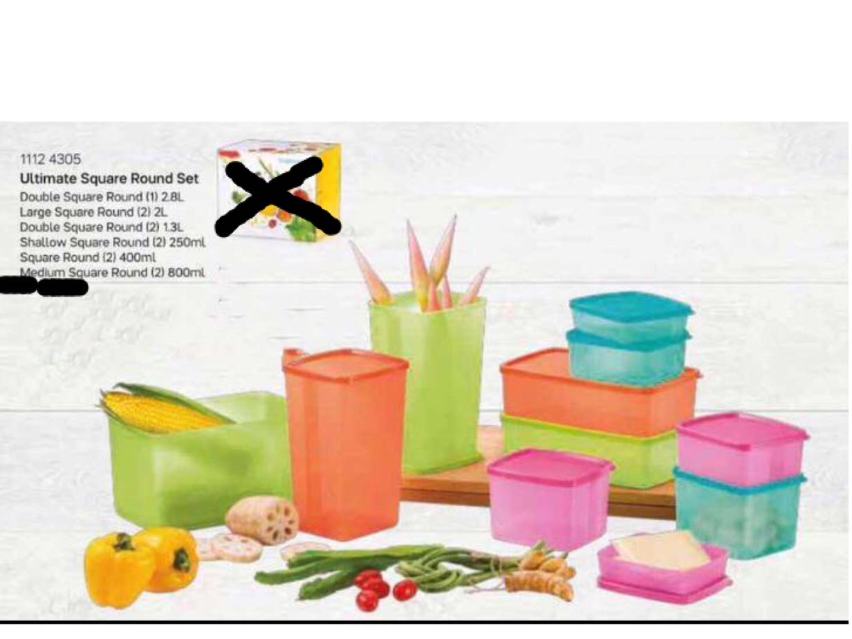 Tupperware square round set, Furniture & Home Living, Kitchenware ...