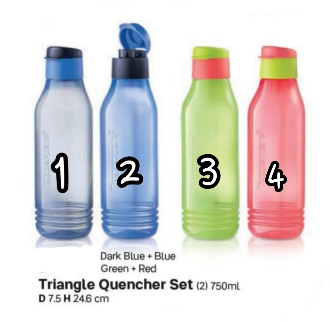 Tupperware Triangle Quencher(1) 750ml, Everything Else on Carousell
