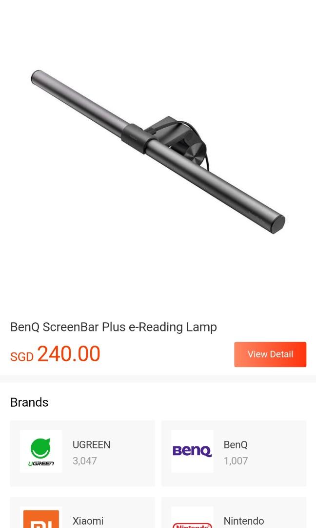 BenQ ScreenBar e-Reading LED Task Lamp with Auto-Dimming and Hue ...